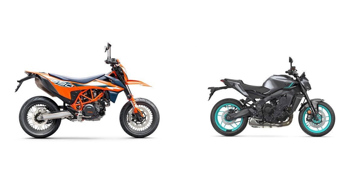 Motorrad Vergleich KTM 690 SMC R 2023 vs. Yamaha MT-09 2024