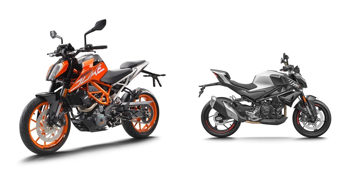 Motorrad Vergleich KTM 390 Duke 2017 vs. CFMOTO 450NK 2025