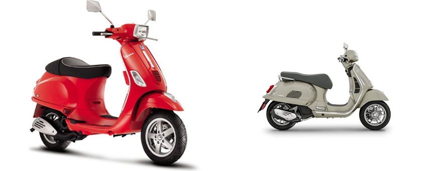 Motorrad Vergleich Vespa S 50 2T 2010 vs. Vespa GTS 125 2024