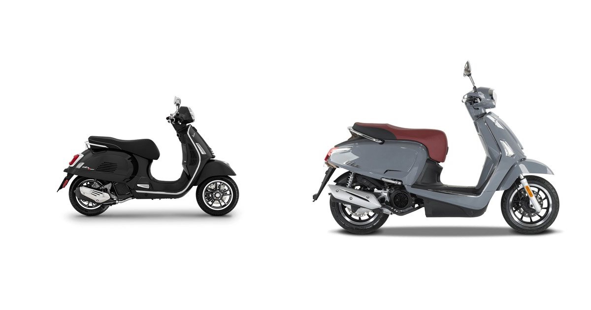 Motorrad Vergleich Vespa GTS 125 Super 2024 vs. Kymco Like II 125i CBS 2024
