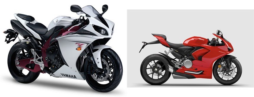 Yamaha R1 2009 vs Ducati Panigale V2 2024