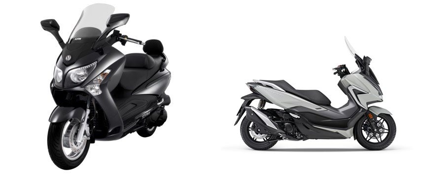 Motorrad Vergleich Sym GTS 300i EVO 2011 vs. Honda Forza 350 2021