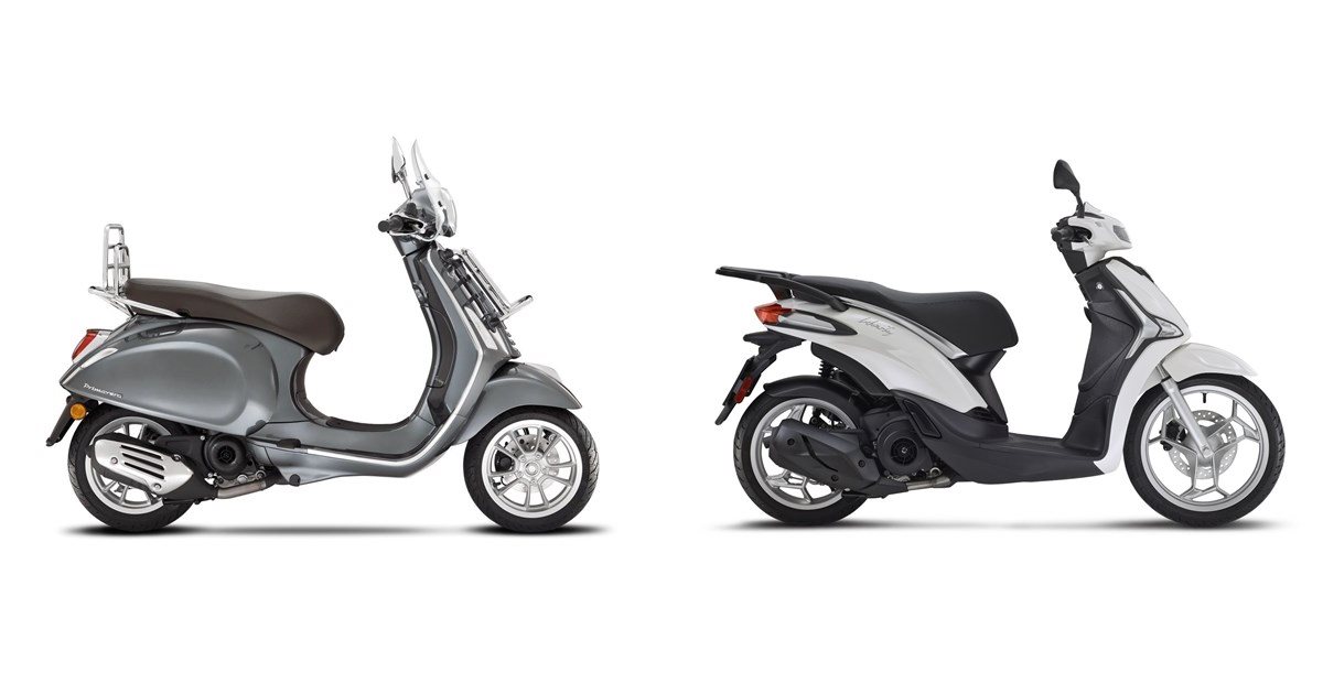 Motorrad Vergleich Vespa Primavera 50 Touring 2023 vs. Piaggio Liberty 50 2025