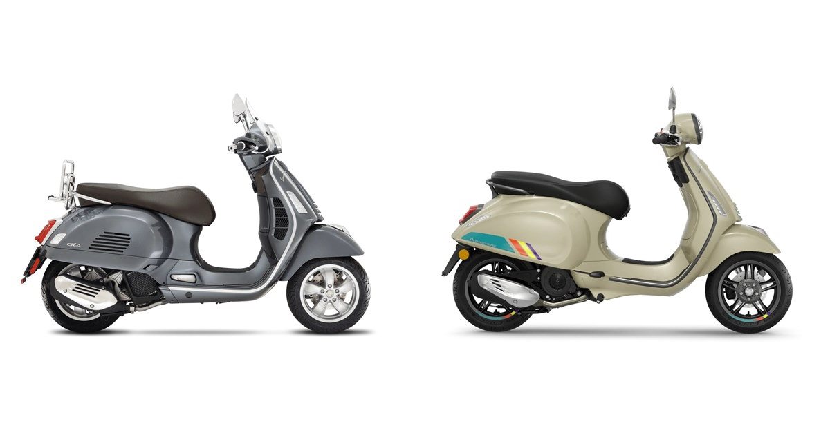 Motorrad Vergleich Vespa GTS 125 Touring 2022 vs. Vespa Primavera 125 S 2024