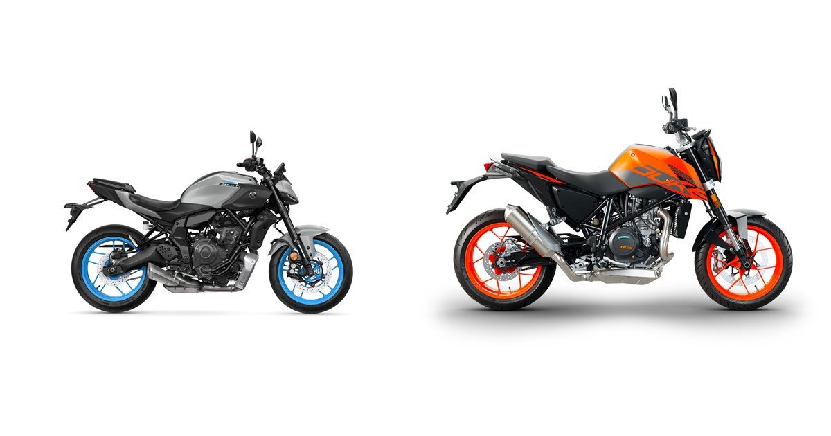 Motorrad Vergleich Yamaha MT-07 2025 vs. KTM 690 Duke 2019