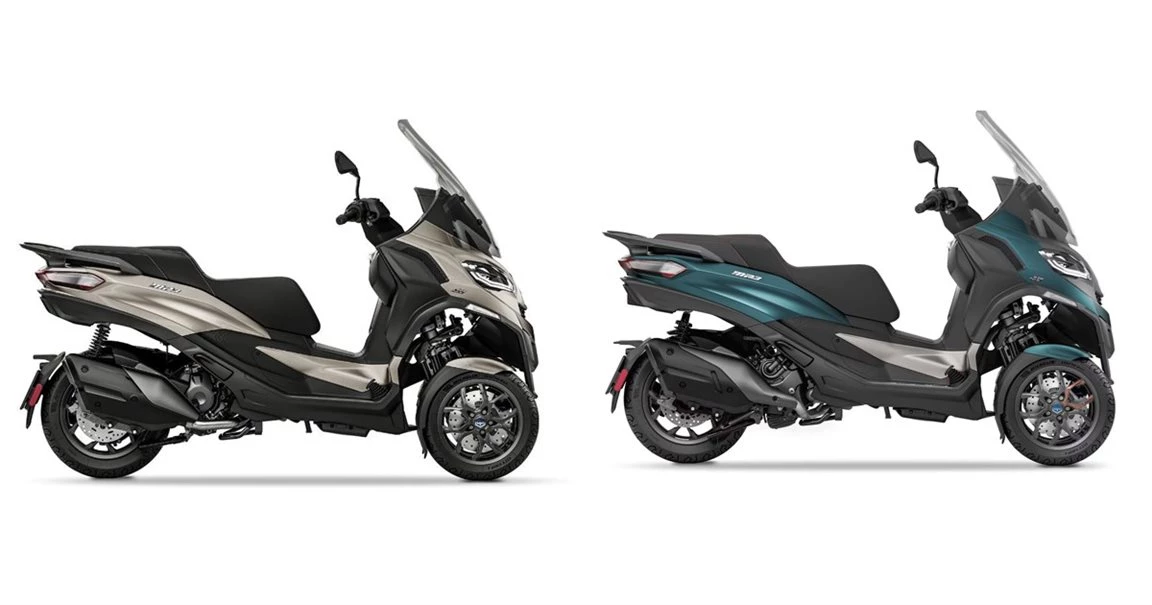 Motorrad Vergleich Piaggio MP3 400 2024 vs. Piaggio MP3 530 HPE ...