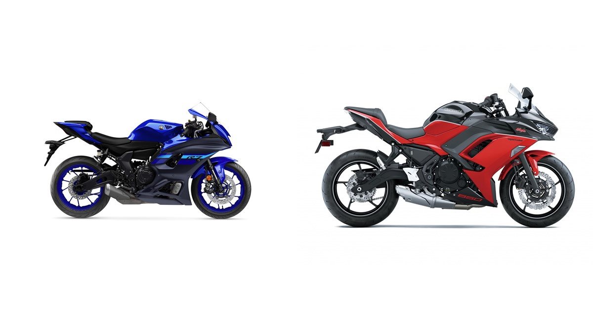 Motorrad Vergleich Yamaha R7 2025 vs. Kawasaki Ninja 650 40th ...