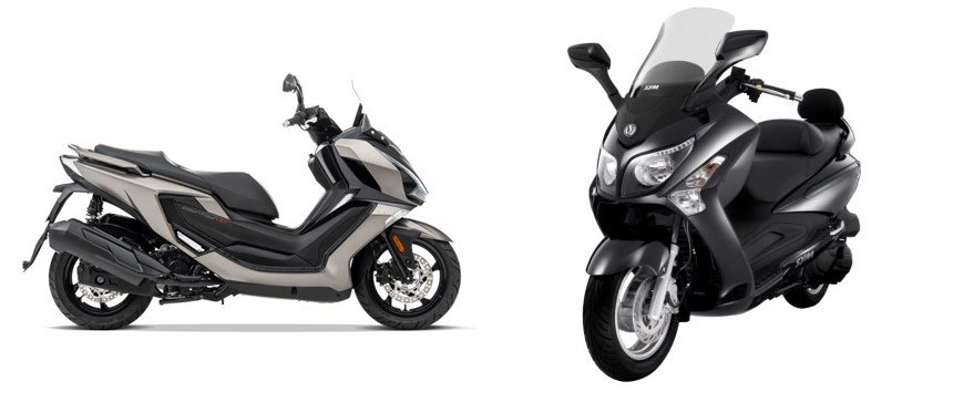Motorrad Vergleich Kymco Downtown GT 350i TCS 2025 vs. Sym GTS 300i EVO 2012