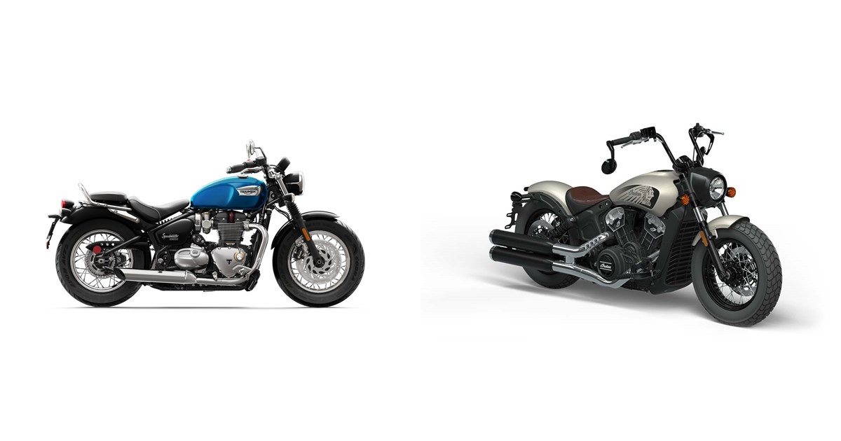 Motorrad Vergleich Triumph Bonneville Speedmaster 2020 vs. Indian Scout ...