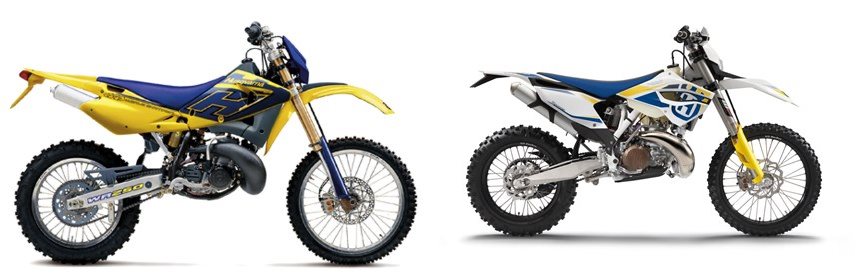 Motorrad Vergleich Husqvarna WR 250 2006 vs. Husqvarna TE 300 2014
