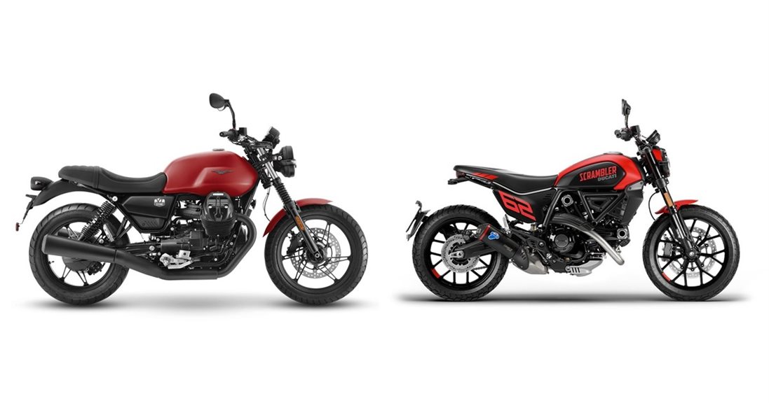 Motorrad Vergleich Moto Guzzi V7 Stone 2024 vs. Ducati Scrambler Full ...