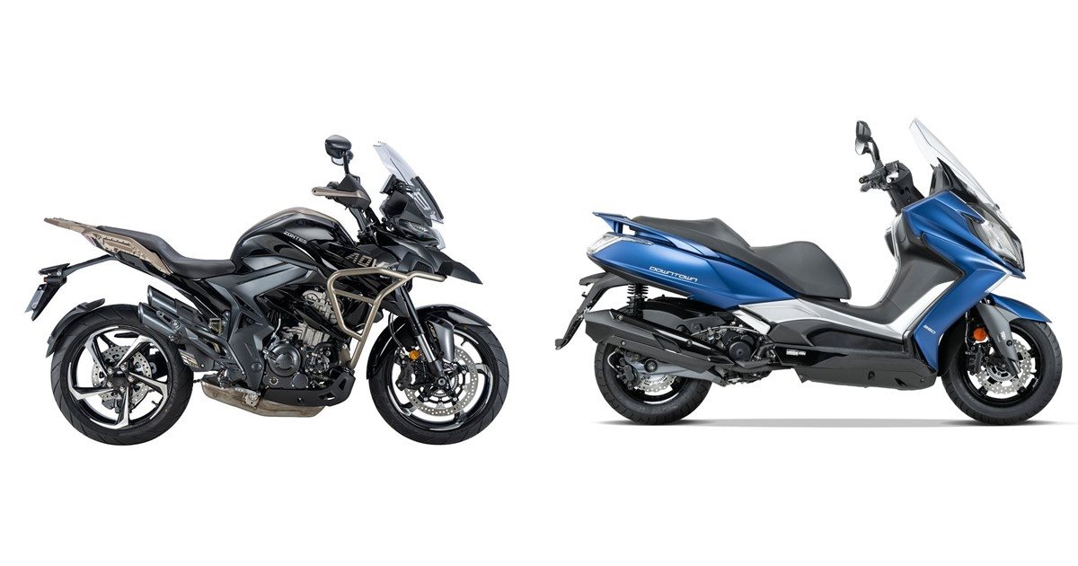 Motorrad Vergleich Zontes 350 T1 2023 vs. Kymco New Downtown 350i ABS 2024