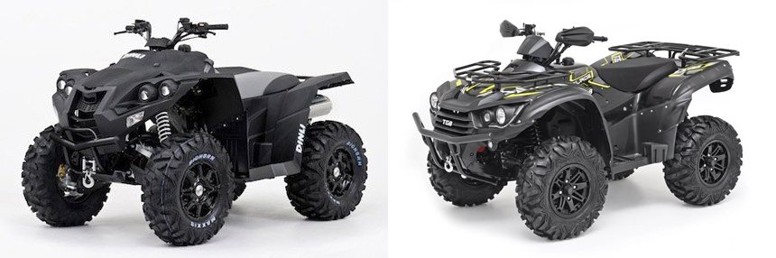 Motorrad Vergleich Dinli Centhor 800 Evolution 4x4 2012 vs. TGB Blade ...