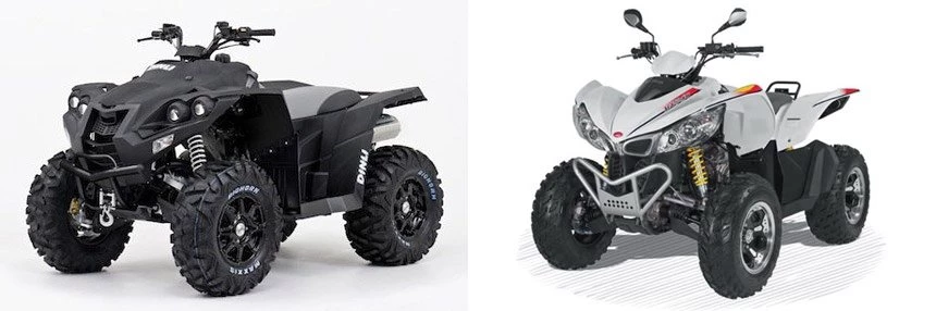 Motorrad Vergleich Dinli Centhor 800 Evolution 4x4 2012 vs. Kymco ...