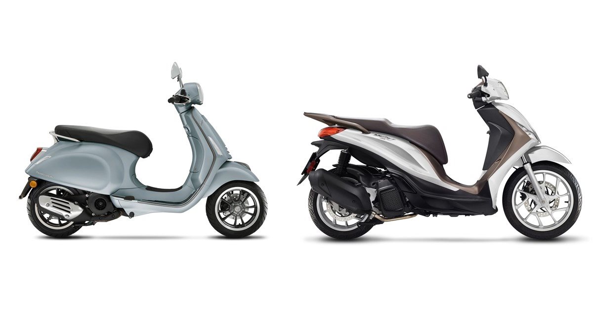 Motorrad Vergleich Vespa Primavera 125 S 2023 vs. Piaggio Medley 125 2024