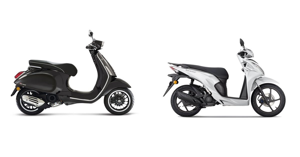 Motorrad Vergleich Vespa Sprint 125 i.e. 3V 2020 vs. Honda NSC Vision ...