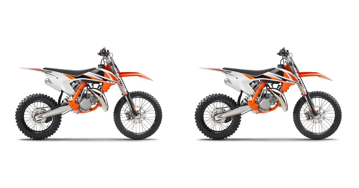 Motorrad Vergleich KTM 85 SX 19/16 2021 vs. KTM 85 SX 17/14 2022