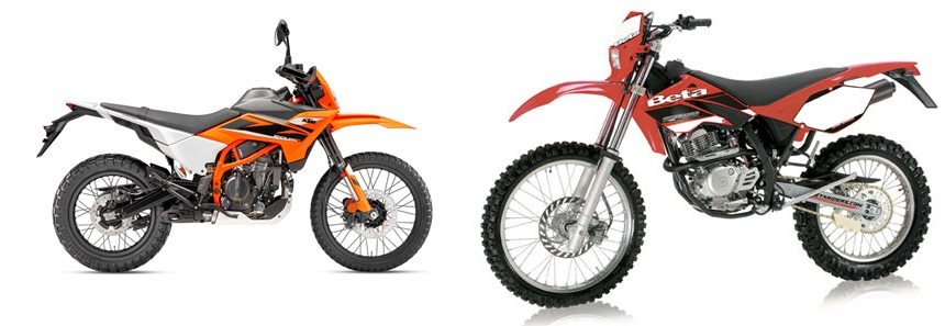 Motorrad Vergleich KTM 125 Enduro R 2025 vs. Beta RR Enduro 4T 125 AC 2009