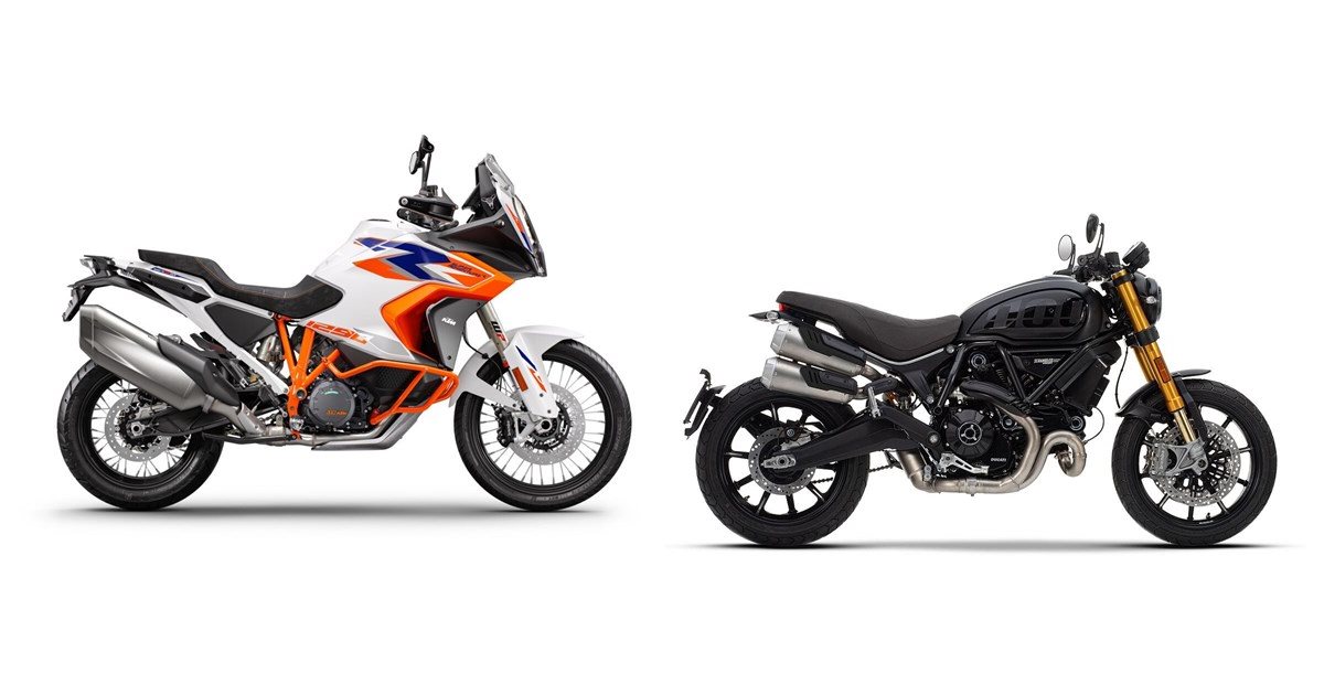 Motorrad Vergleich KTM 1290 Super Adventure R 2024 vs. Ducati Scrambler ...