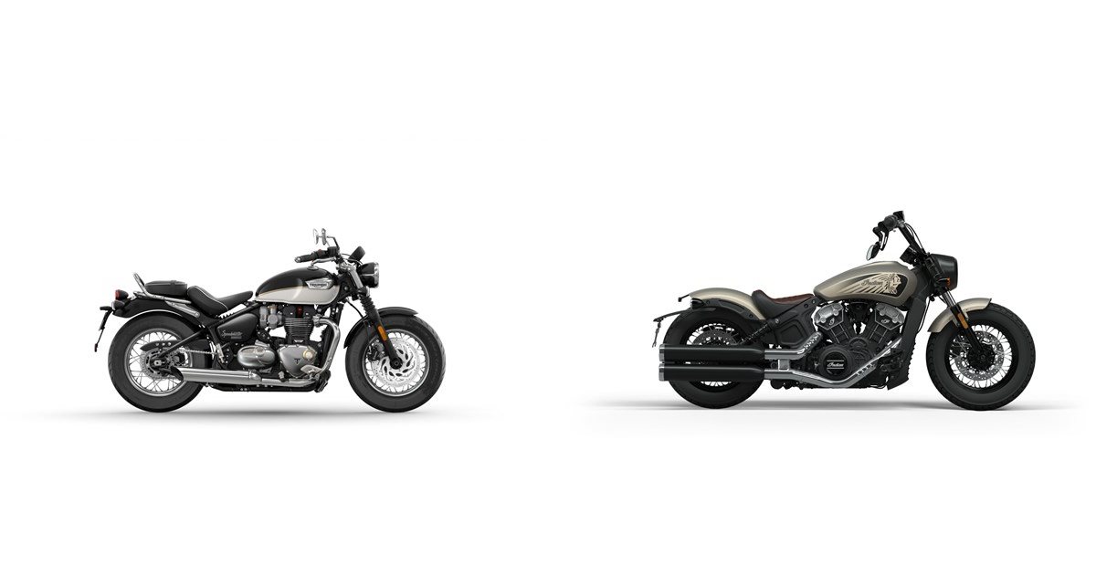 Motorrad Vergleich Triumph Bonneville Speedmaster 2021 vs. Indian Scout ...