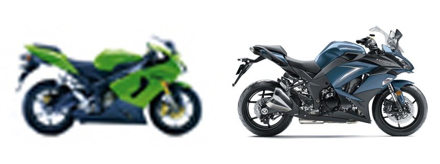 Motorrad Vergleich Kawasaki Ninja ZX-6R 2006 vs. Kawasaki Z1000SX 2019