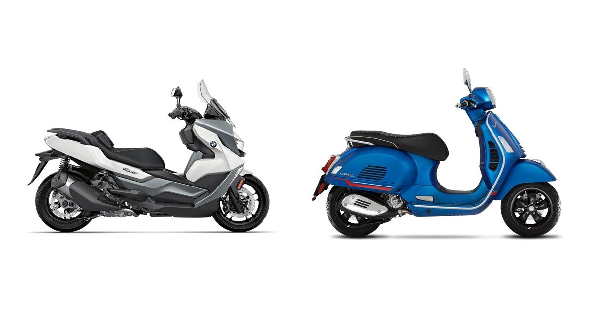 Motorrad Vergleich BMW C 400 GT 2019 vs. Vespa GTS 300 hpe Super Sport 2021