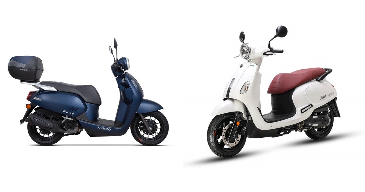 Motorrad Vergleich Kymco Filly 50i 2025 vs. Sym Fiddle 50 2024