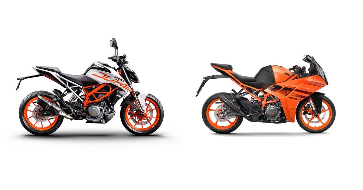 Motorrad Vergleich KTM 390 Duke 2019 vs. KTM RC 390 2024