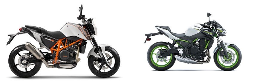 Motorrad Vergleich KTM 690 Duke 2012 vs. Kawasaki Z650 2021
