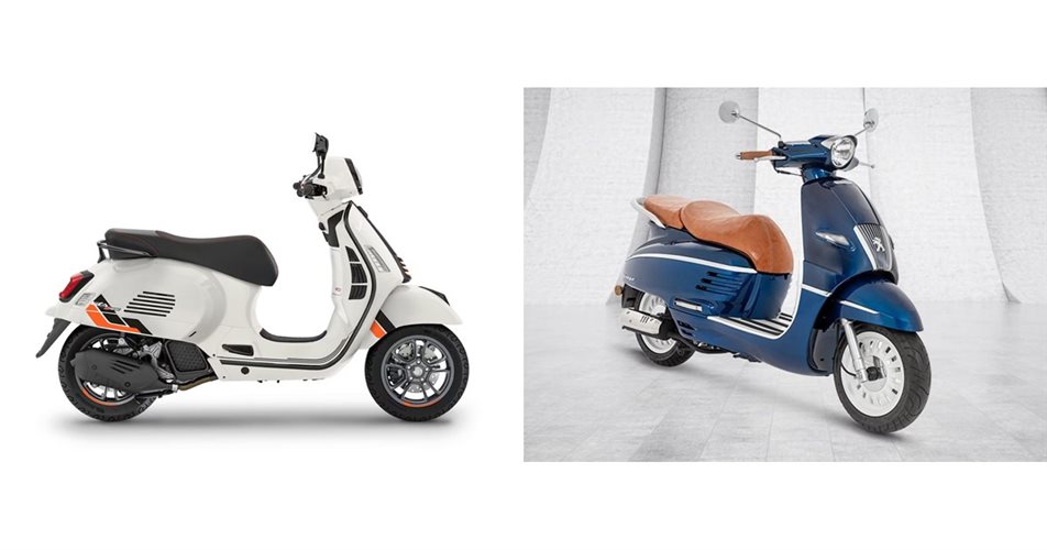 Confronto tra moto Vespa GTS 125 Super Sport 2025 VS. Peugeot Django 125 ABS 2022