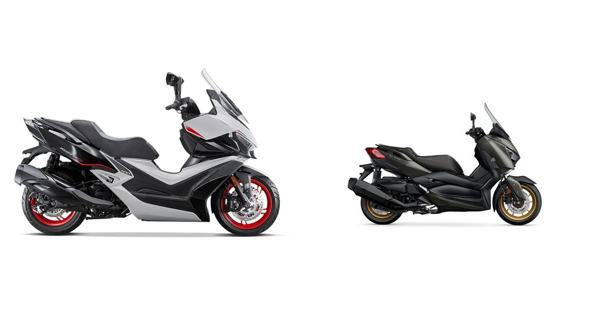 Motorrad Vergleich Kymco XCITING VS 400i TCS ABS 2025 vs. Yamaha XMAX ...