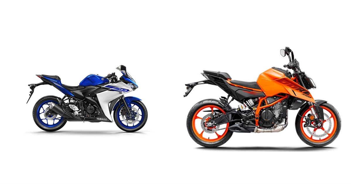 Motorrad Vergleich Yamaha R3 2016 vs. KTM 390 Duke 2025