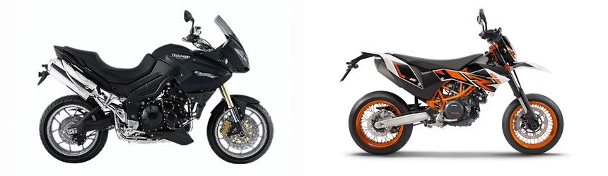 Motorrad Vergleich Triumph Tiger 1050 2011 vs. KTM 690 SMC R 2017