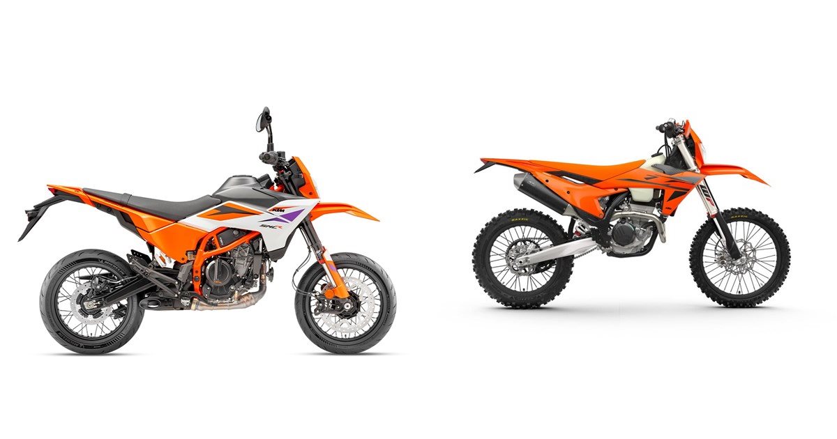 Motorrad Vergleich KTM 390 SMC R 2025 vs. KTM 250 EXC-F 2025