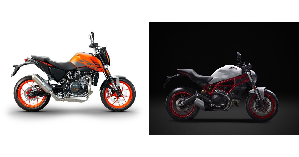 Motorrad Vergleich KTM 690 Duke 2019 vs. Ducati Monster 797 2020