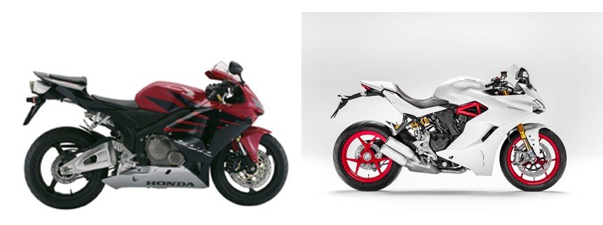 Motorrad Vergleich Honda CBR600RR 2006 vs. Ducati SuperSport S 2019