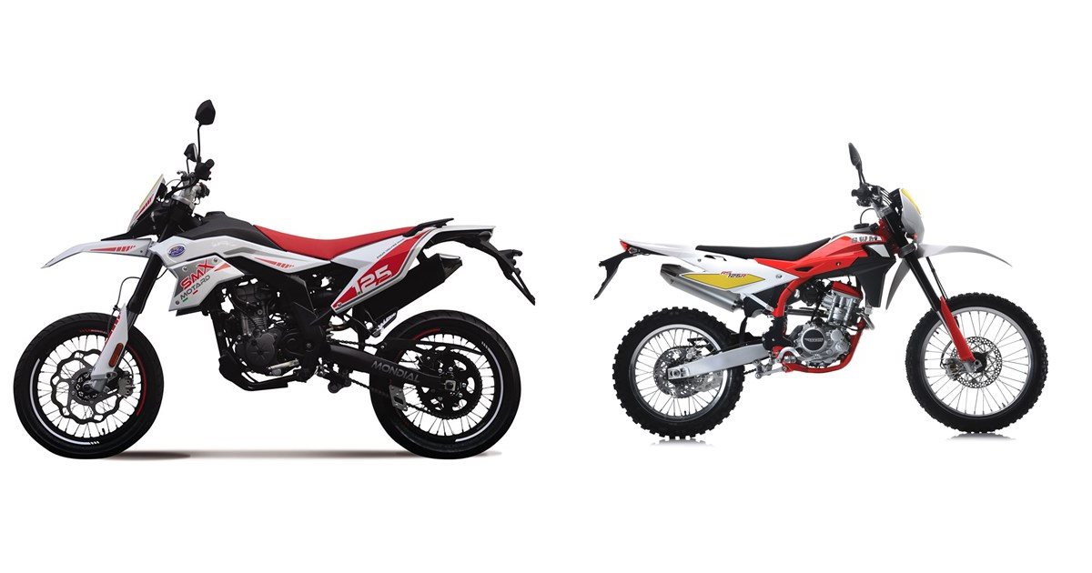 Motorrad Vergleich FB Mondial SMX 125i 2023 vs. SWM RS 125 R 2017