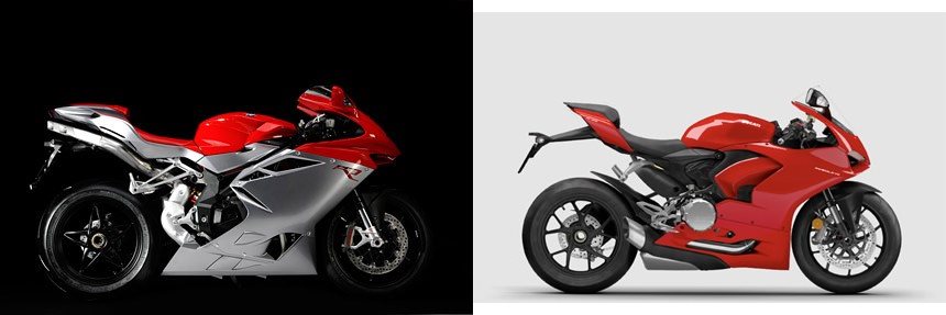 Motorrad Vergleich MV Agusta F4 1000 R 2012 vs. Ducati Panigale V2 2024