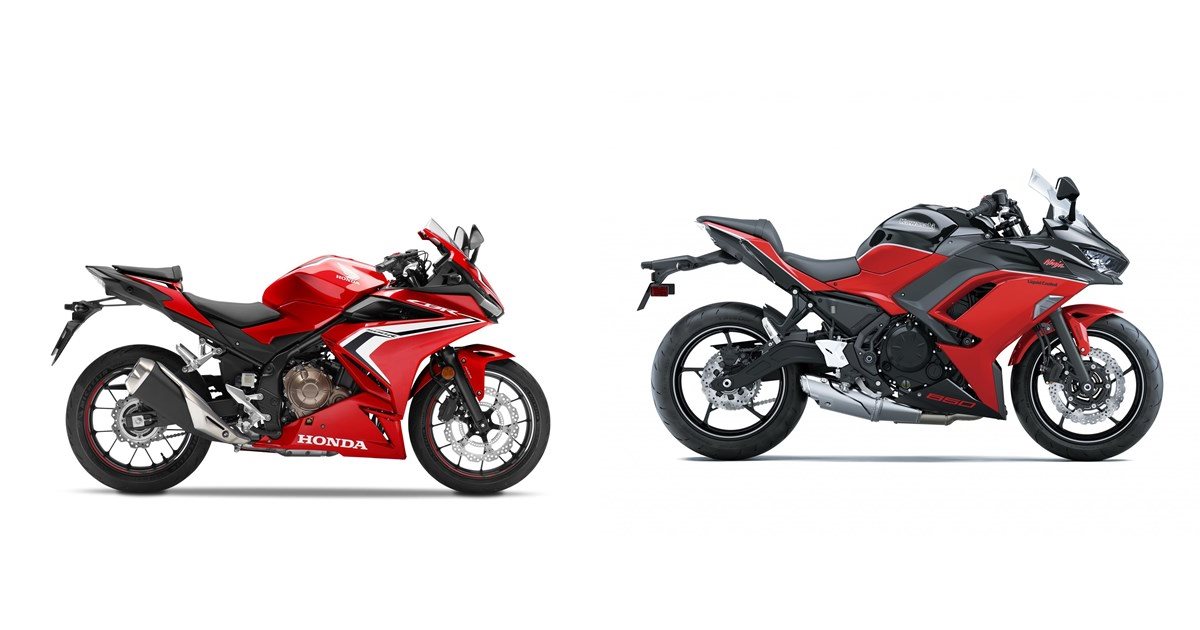 Motorrad Vergleich Honda CBR500R 2020 vs. Kawasaki Ninja 650 40th ...