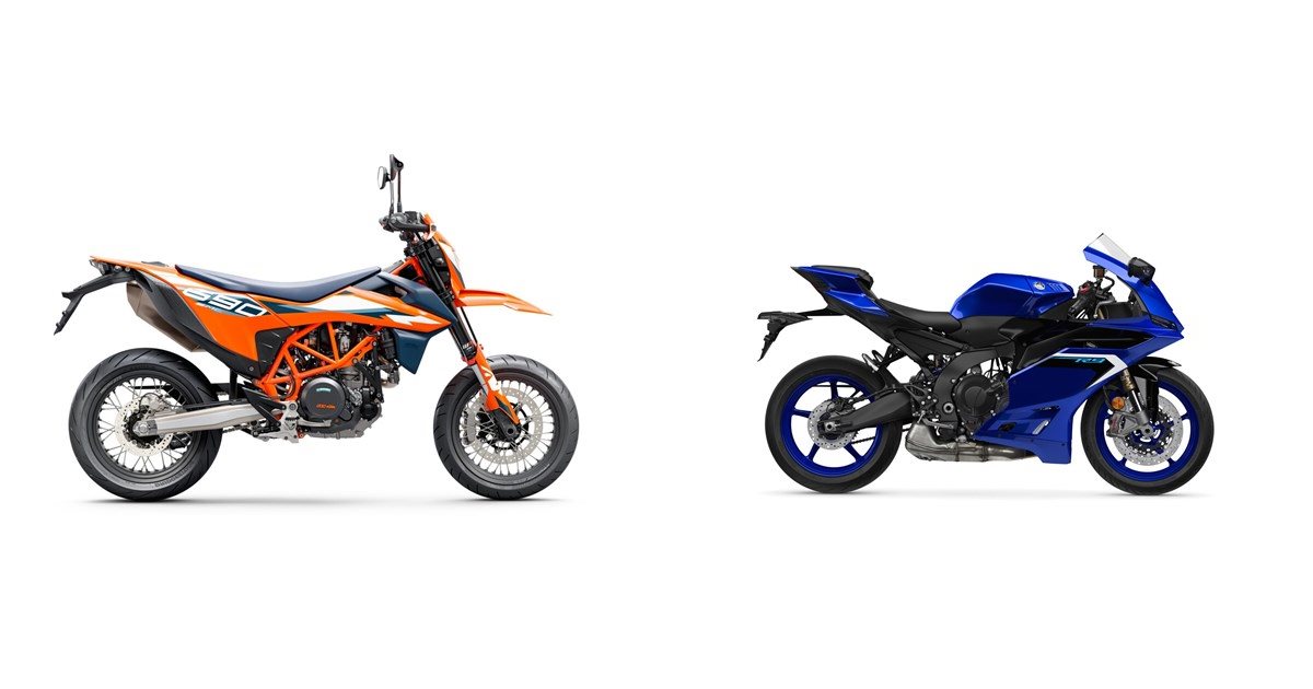 Motorrad Vergleich KTM 690 SMC R 2024 vs. Yamaha R9 2025