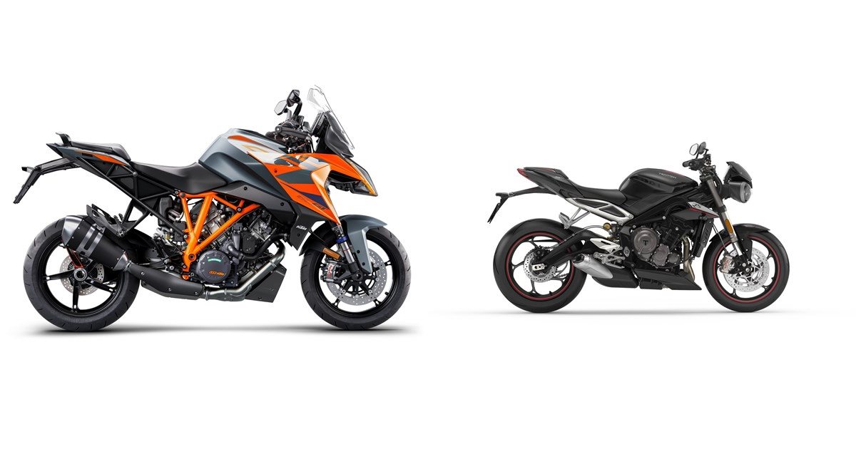 Motorrad Vergleich KTM 1290 Super Duke GT 2023 vs. Triumph Street ...