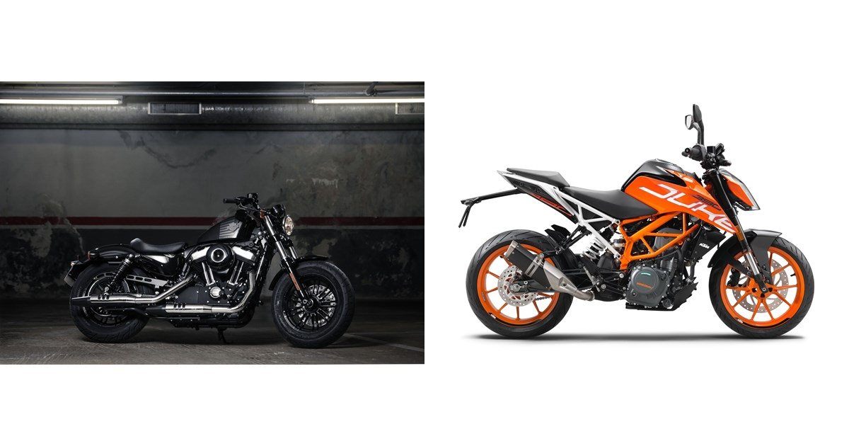 Harley-Davidson Sportster XL 1200X Forty-Eight 2016 vs KTM 390 Duke 2020