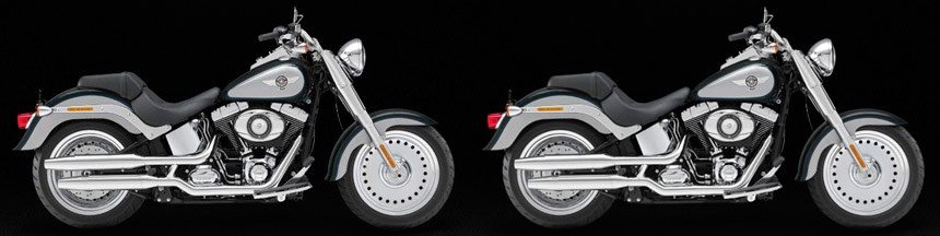 Motorrad Vergleich Harley-Davidson Softail Fat Boy FLSTF 2012 vs ...