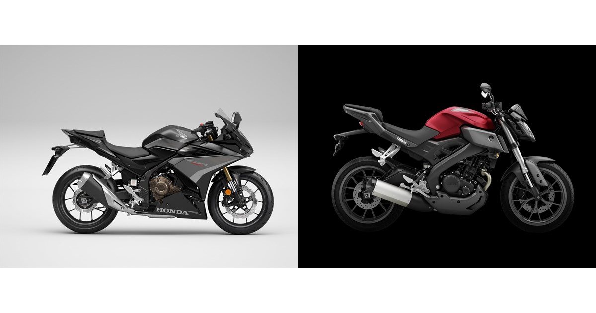 Motorrad Vergleich Honda CBR500R 2022 vs. Yamaha MT-125 2014