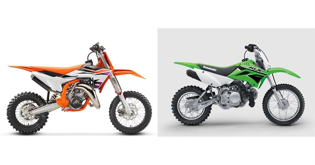 Motorrad Vergleich KTM 65 SX 2024 vs. Kawasaki KLX 110R 2023