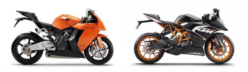 Motorrad Vergleich KTM 1190 RC8 2009 vs. KTM RC 125 2014