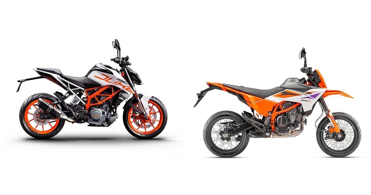 Motorrad Vergleich KTM 390 Duke 2019 vs. KTM 390 SMC R 2025