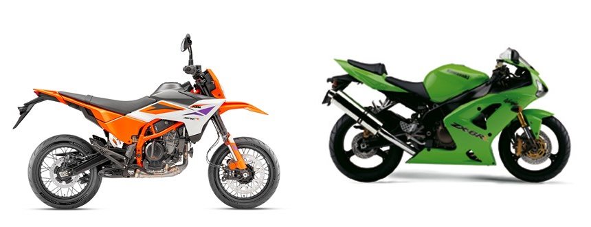 Motorrad Vergleich KTM 390 SMC R 2025 vs. Kawasaki Ninja ZX-6R 2005