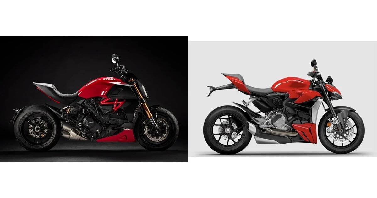 Ducati Diavel 1260 S Red 2020 vs Ducati Streetfighter V2 2024