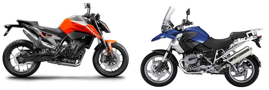 Motorrad Vergleich KTM 790 Duke 2020 vs. BMW R 1200 GS 2009